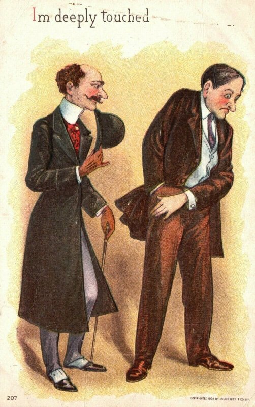 Vintage Postcard 1911 I'm Deeply Touched Two Men in Conversation ...