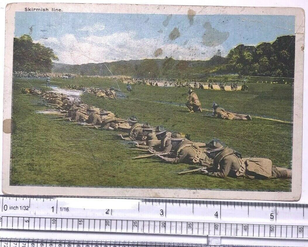 Vintage 1918 Postcard Military US Army “Skirmish Line” WW1 Series No ...