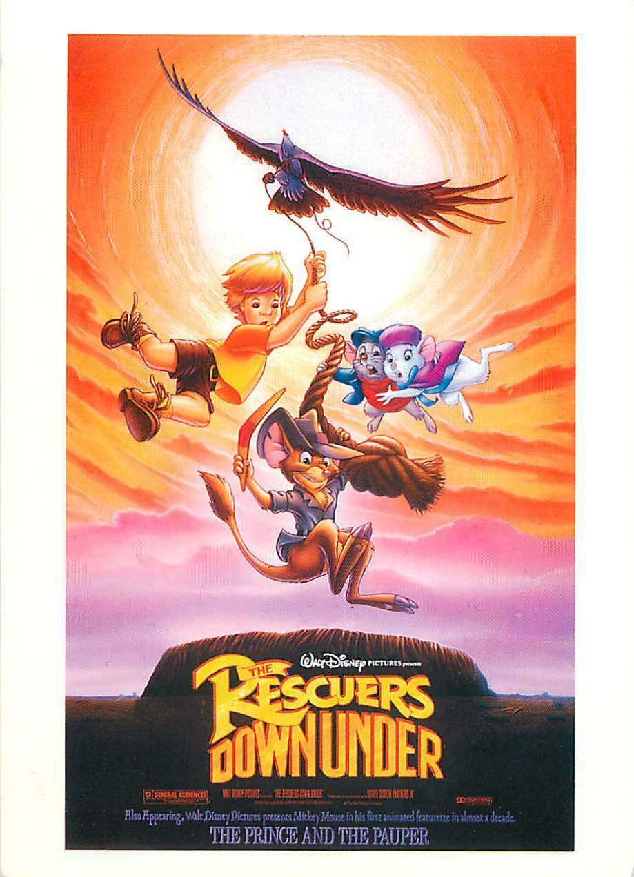 Postcard of The Rescuers Down Under Disney Animated Movie - Large ...