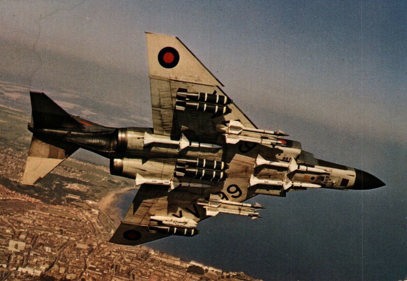 Airplane McDonnell F-4M Phantom FGR-2 Fighter Jet Plane Postcard B.14 ...