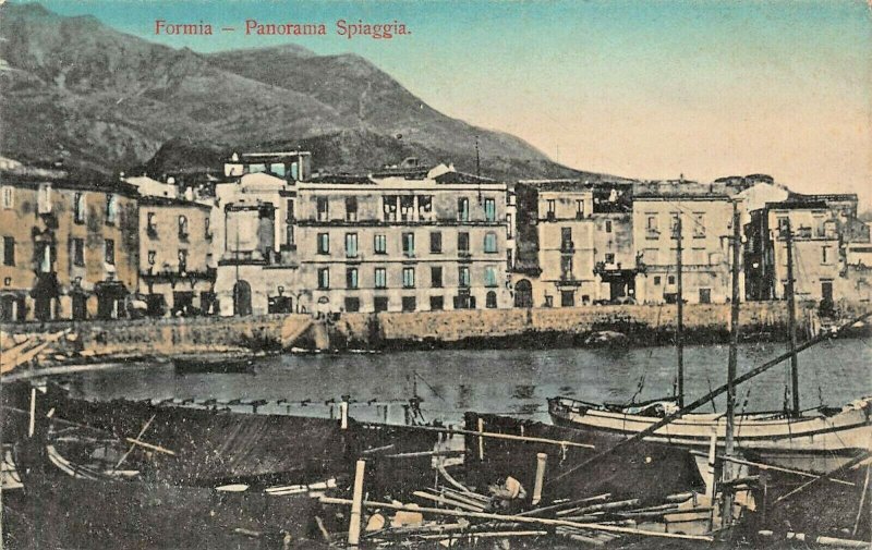 Formia Italy~Panorama Spiaggia~1919 Tinted Photo Postcard | Europe ...
