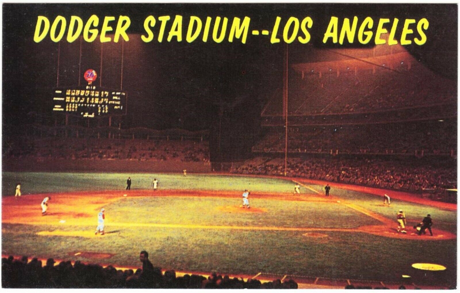Los Angeles Dodger Stadium in the 1960s Baseball Game Repro Postcard ...