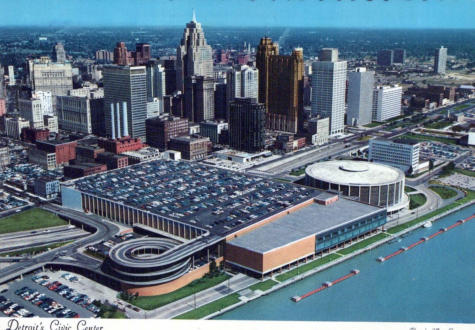 Vintage Continental Size Postcard Detroit's Civic Center Michigan 70s ...