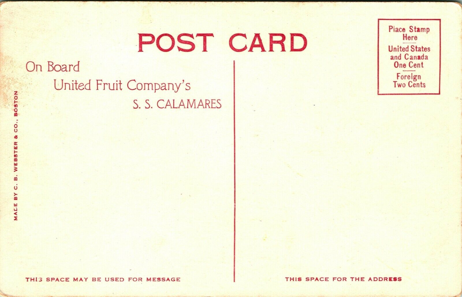 Interior Dining Room SS Calamares US Fruit Company Pre-WWI UNP 1910s ...