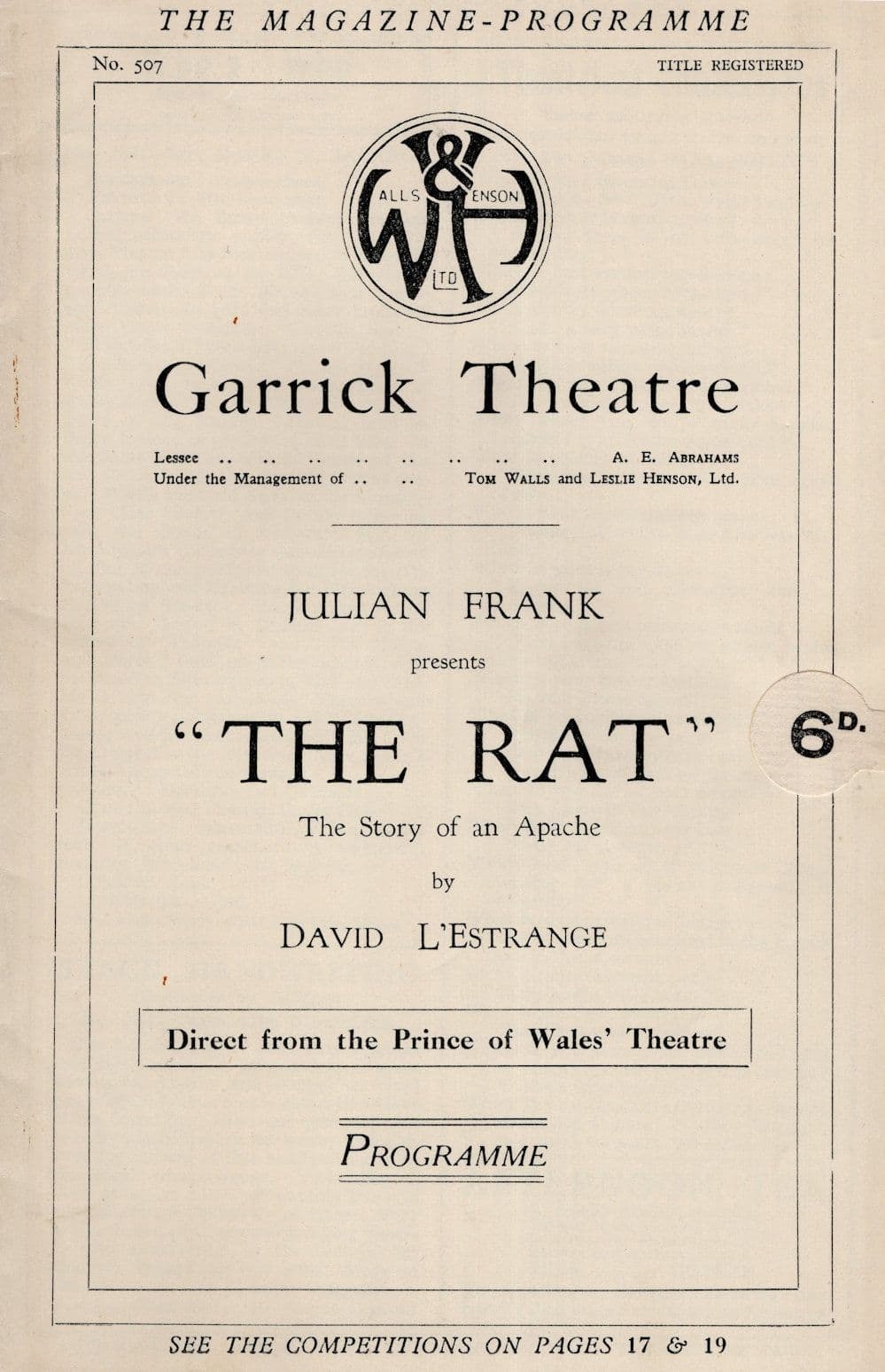 Maurice Braddell of Andy Warhols Flesh The Rat Garrick Theatre ...