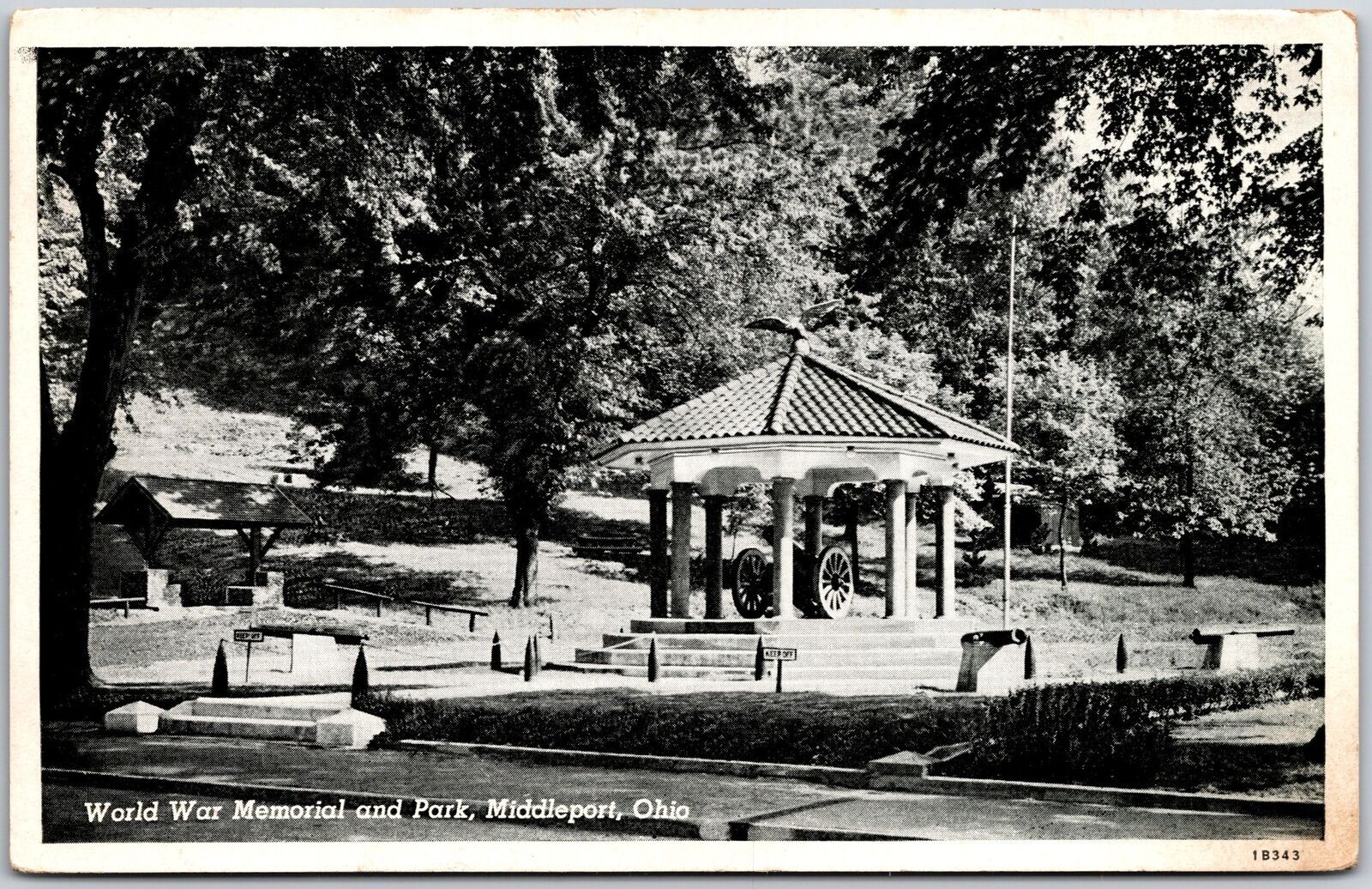 Middleport Ohio OH, 1949 World War Memorial and Park, Black & White ...