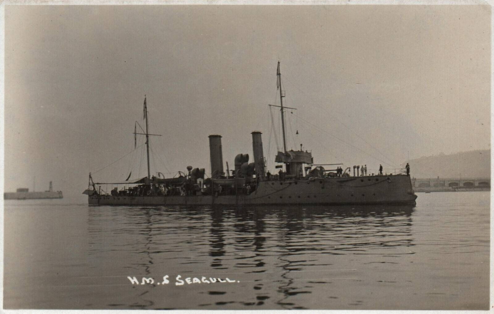 RPPC Photo British Royal Navy WWI HMS Seagull torpedo gunboat | Other ...