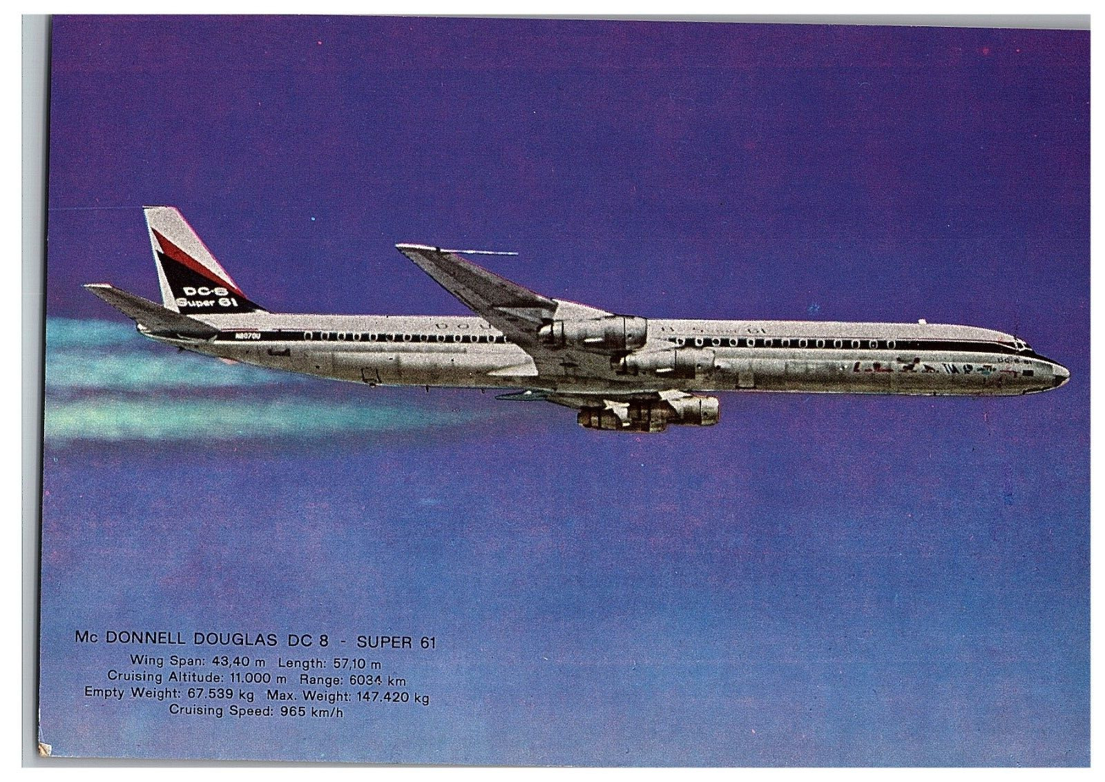 McDonnell Douglas DC 8 Super 61 Airplane Postcard | United States ...