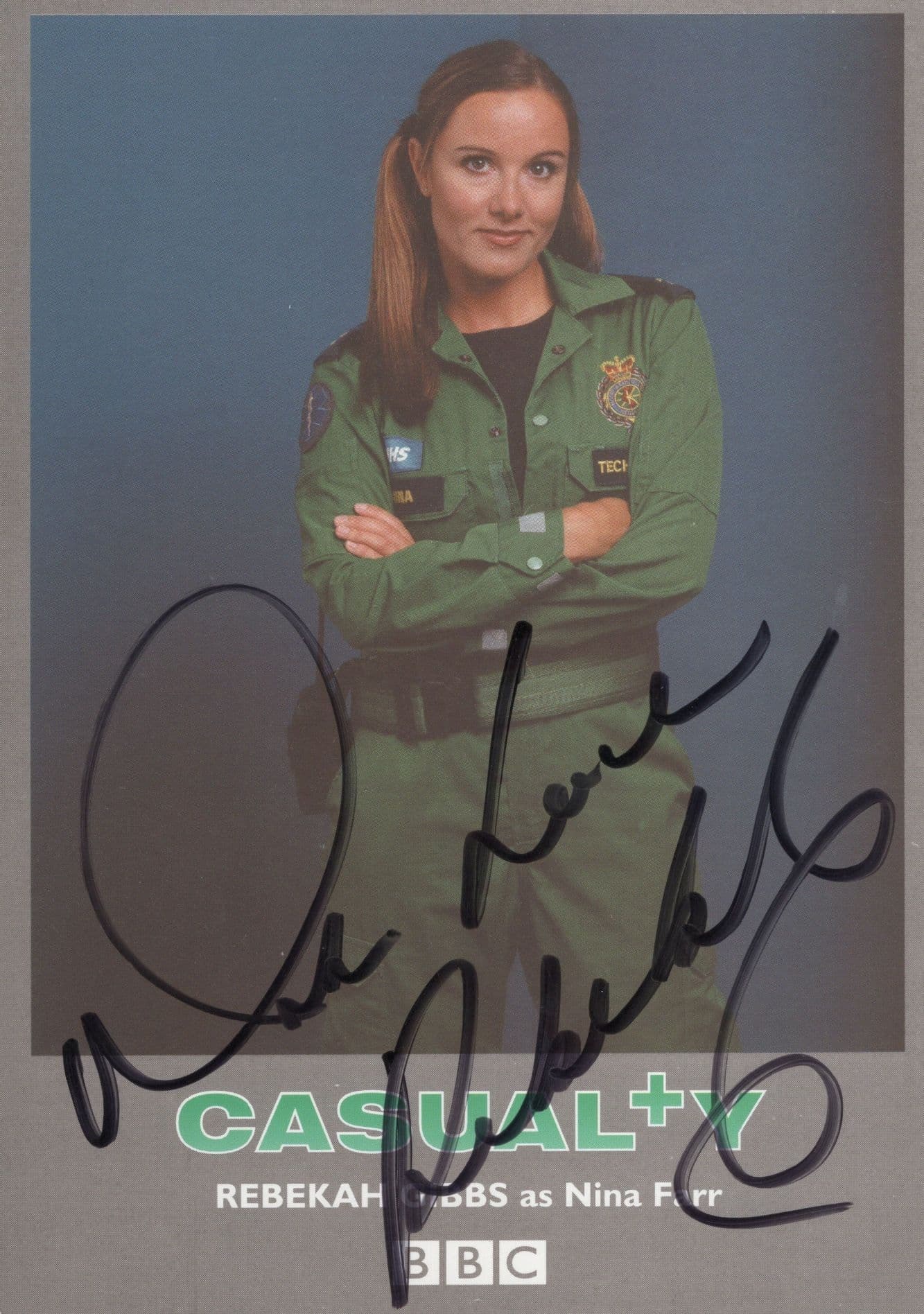 Rebekah Gibbs Nina Farr Casualty Rare Hand Signed Cast Card Photo ...
