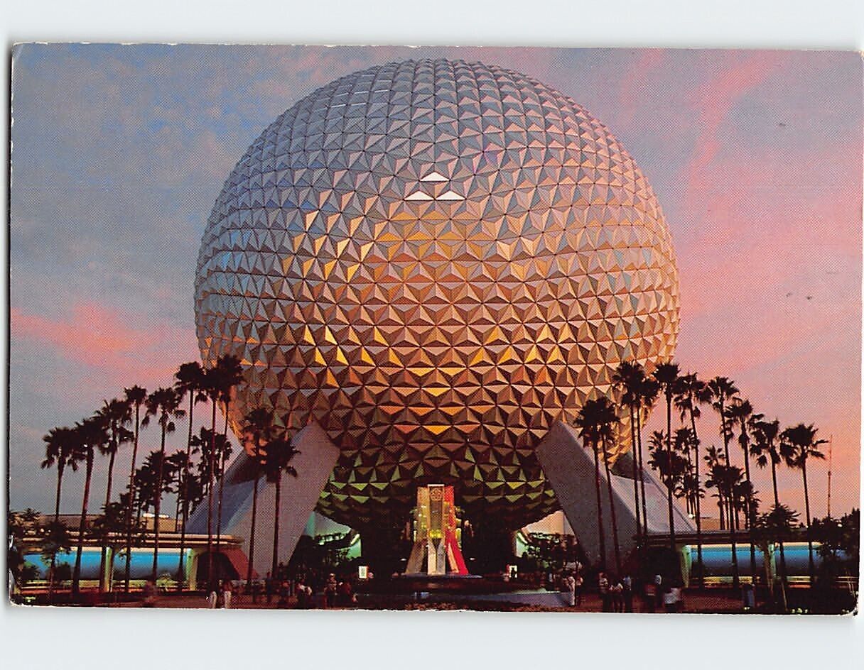 Postcard Spaceship Earth, Epcot Center, Walt Disney World, Lake Buena ...