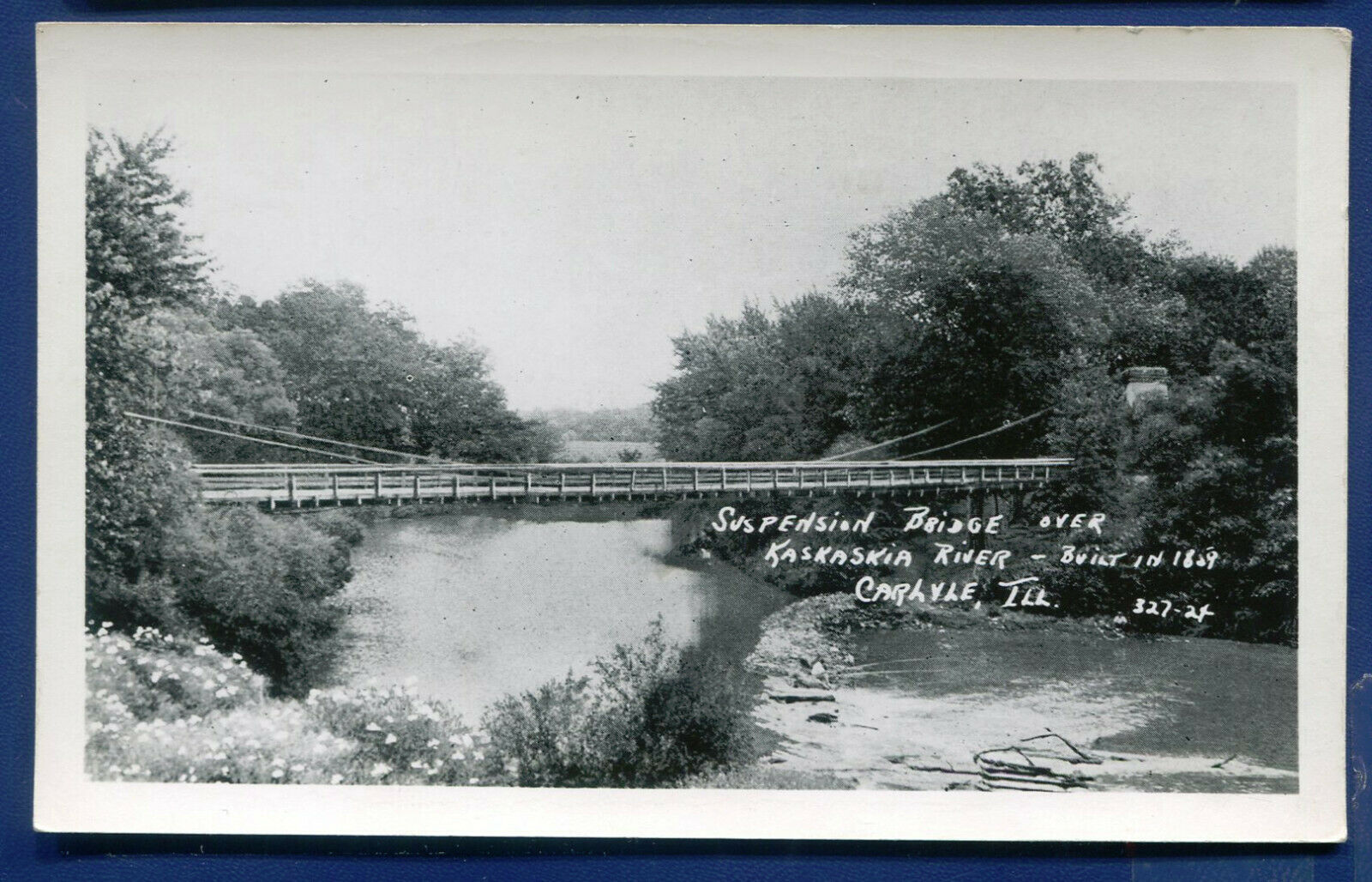 Old Suspension Bridge Kaskaskia River Carlyle ILLinois il real photo ...