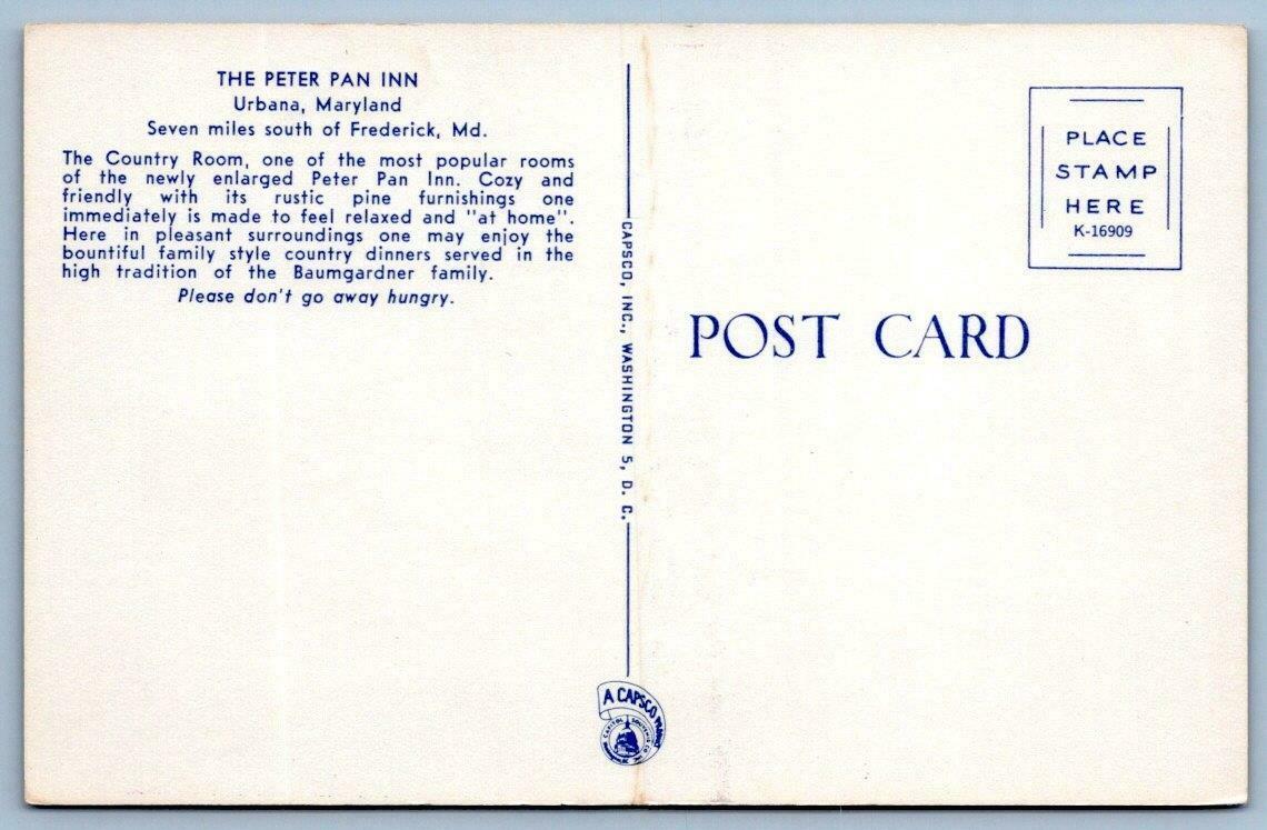 1960'S ERA Peter PAN INN Restaurant Urbana Md*Interior View*Great ...