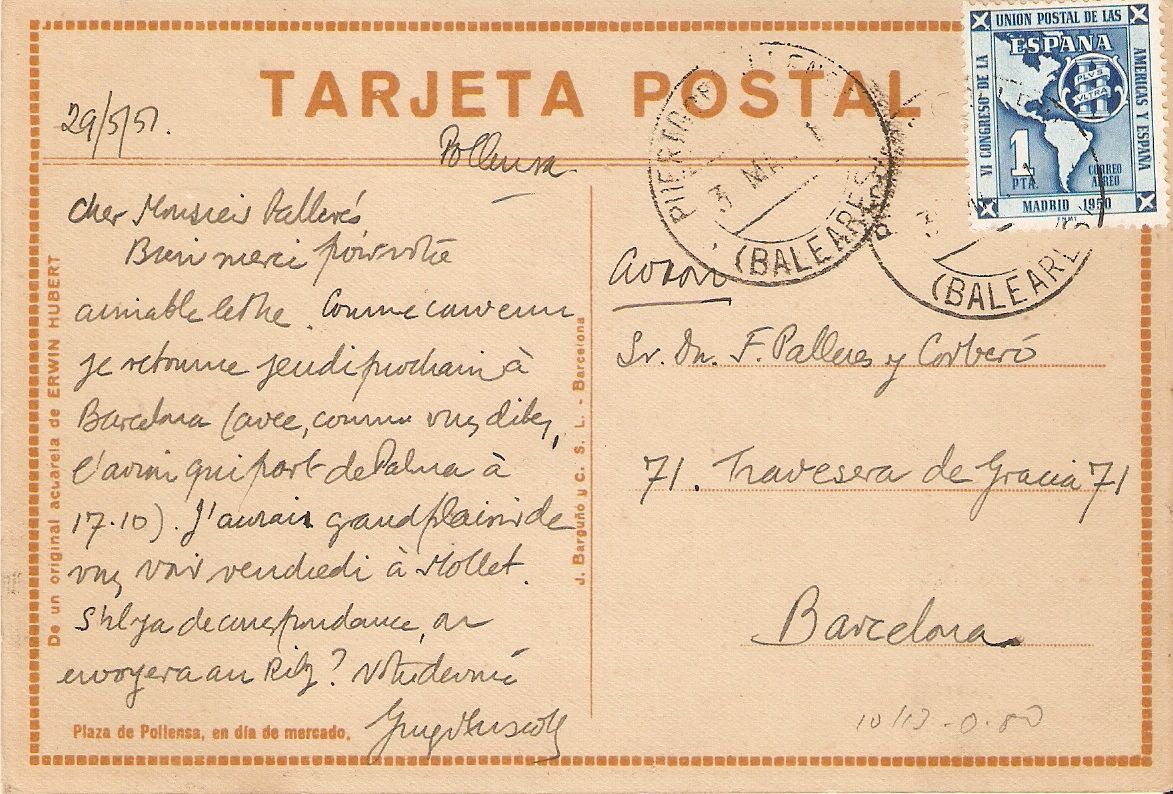 "Erwin Hubert. Square on market day" Fine painting. Spanish postcard ...