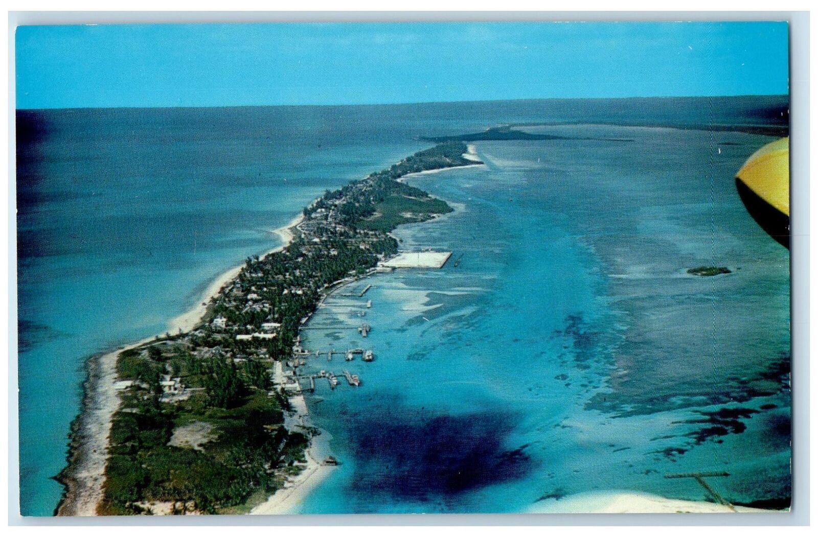 Bird's Eye View Of Bimini Strip Of Land Island Bahamas Vintage Unposted ...