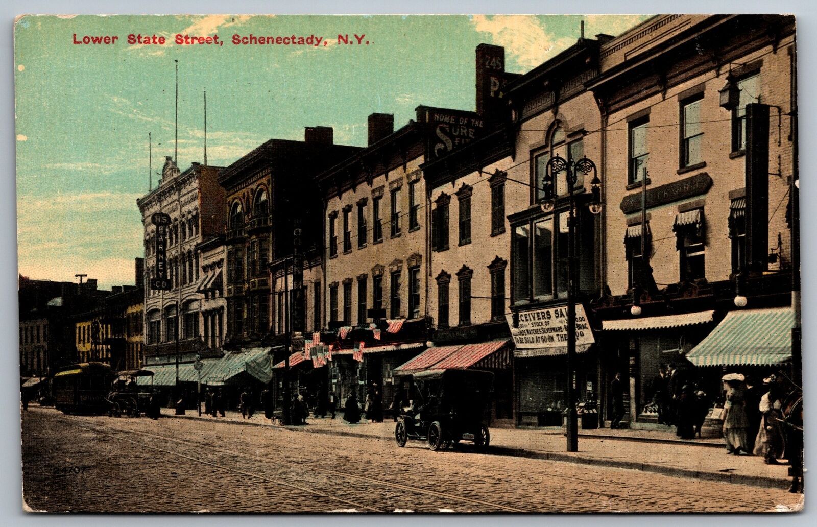 Vintage Postcard 1914 Lower State Street Main Road Schenectady New York ...