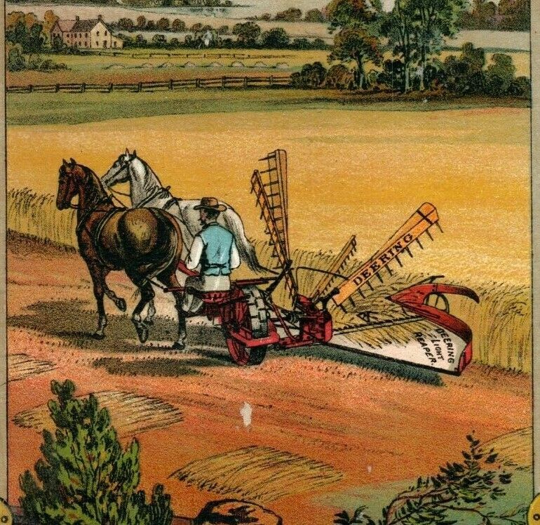 Lot Of 3 1880's Deering Farming Machines Harvesting Reaper Mower 7N ...