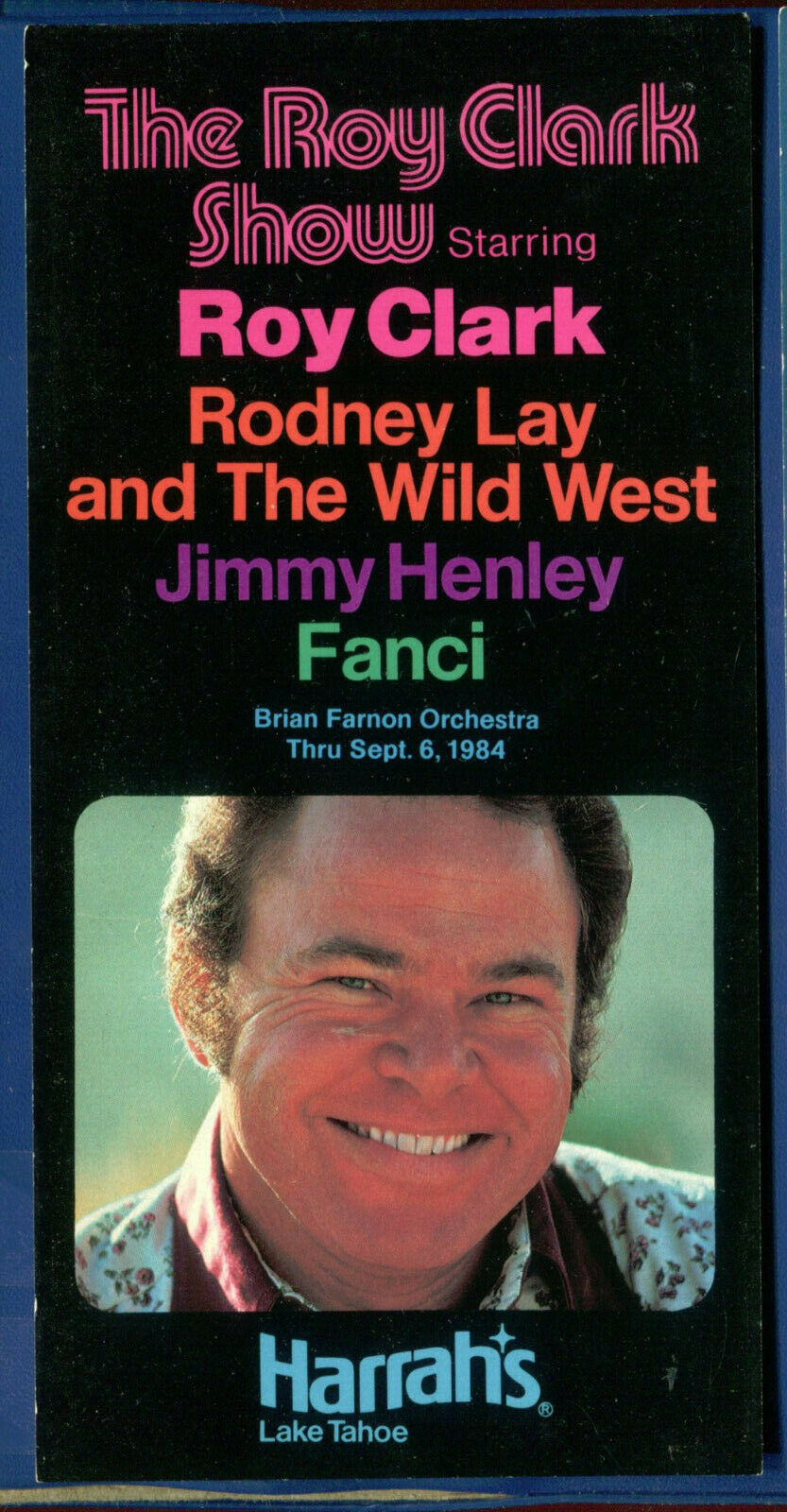 Roy Clark & Rodney Lay at Harrah's Lake Tahoe Nevada c1980s postcard ...