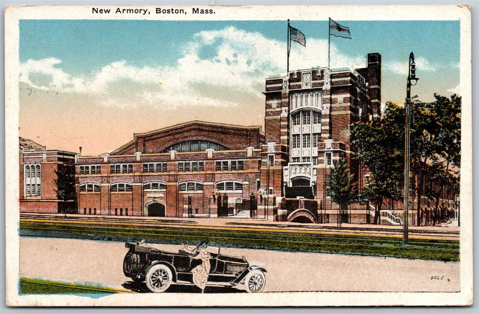 Vtg Boston Massachusetts MA New Armory Street View Old Car 1910s ...