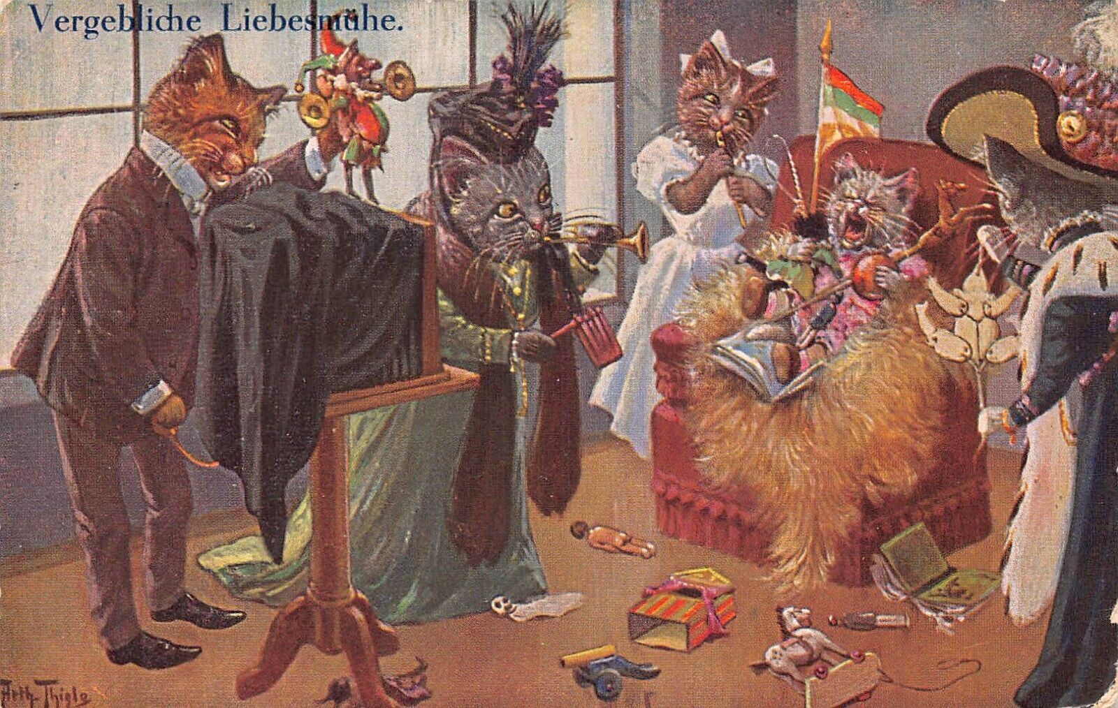 L337 Humanized Cats toys kitten anthropomorphic 1927 A Thiele comic postcard | Topics - Cartoons ...