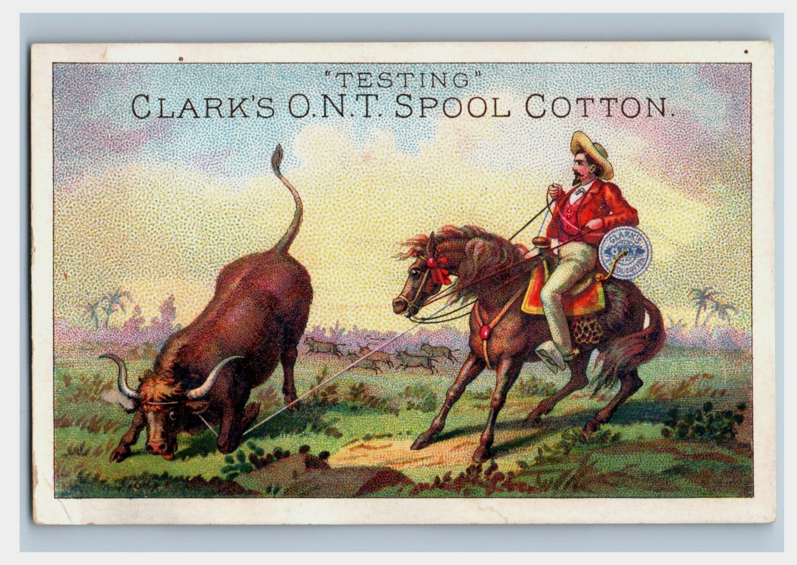 1880s-90s Clark's ONT Thread Los Angeles, CA B.F. Coulter Cowboy Lasso ...