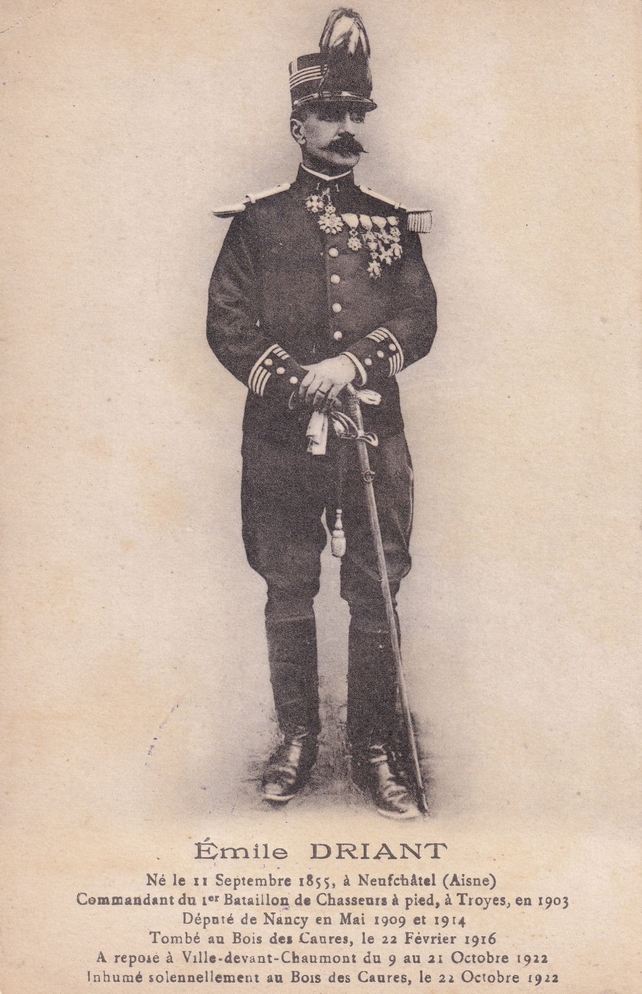 Emile Driant WW1 French Military Leader Postcard | Topics - Militaria ...