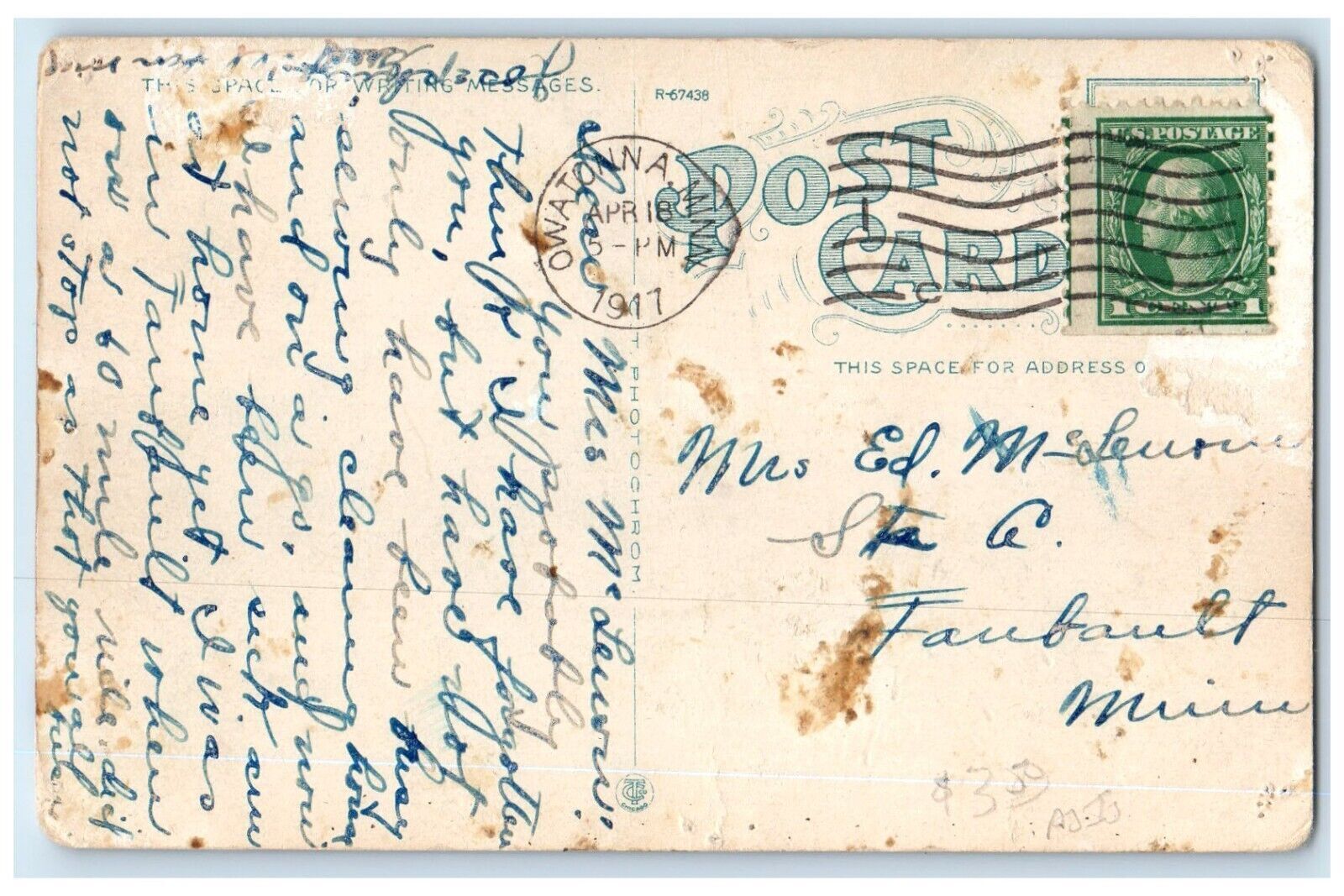 1917 Triple Wall Silos On The GS Tracy Ranch Mt. Union Iowa IA Antique ...