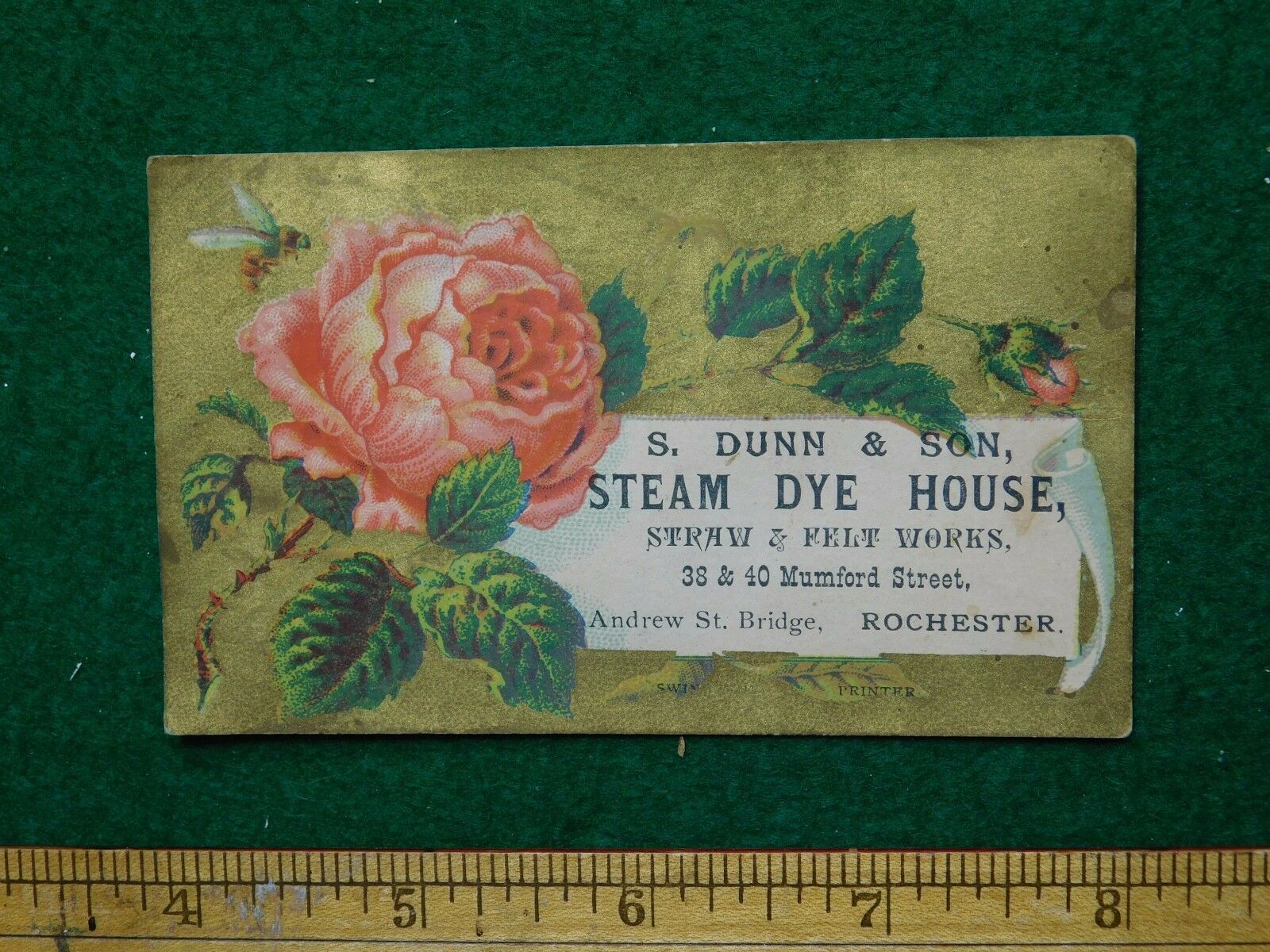 1870s-80s S Dunn & Son Steam Dye House Rochester Victorian Trade Card ...