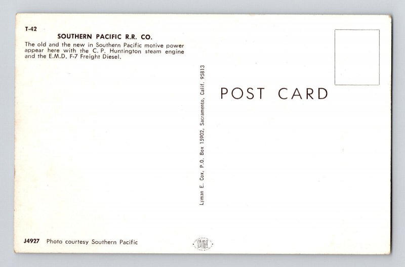 Postcard Railroad Train Southern PAcific CP Huntington EMD F7 Old New ...