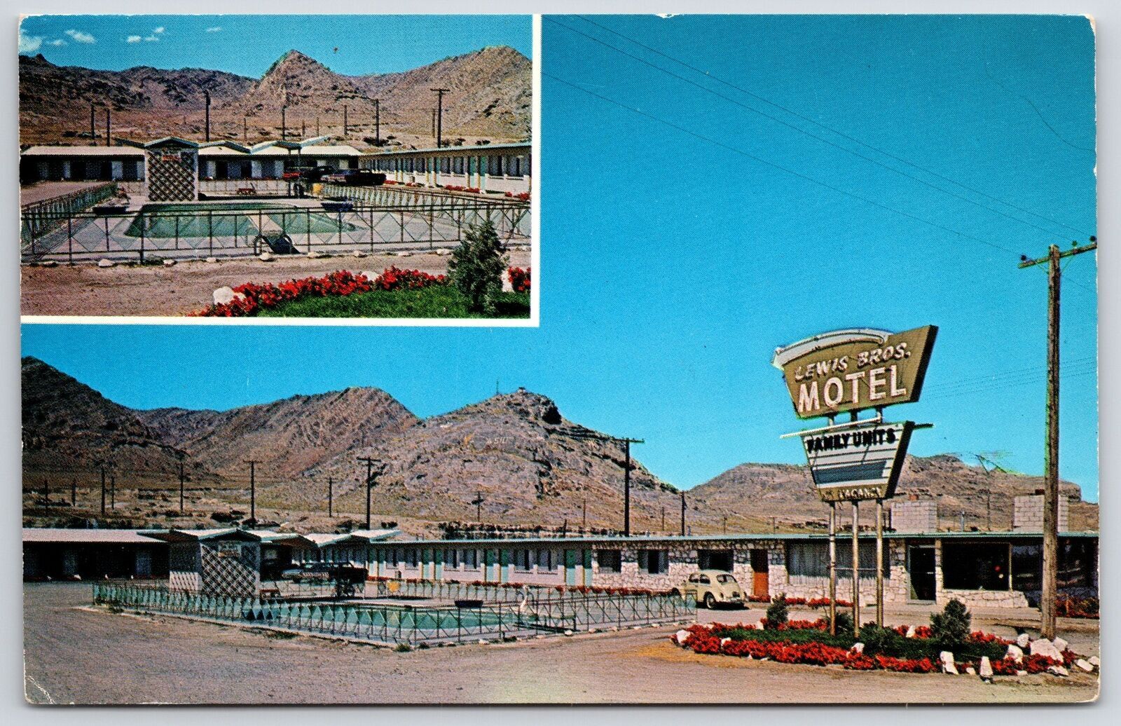 1966 Lewis Bros. Motel Wendover Utah Speedway Modern Restaurant Posted ...