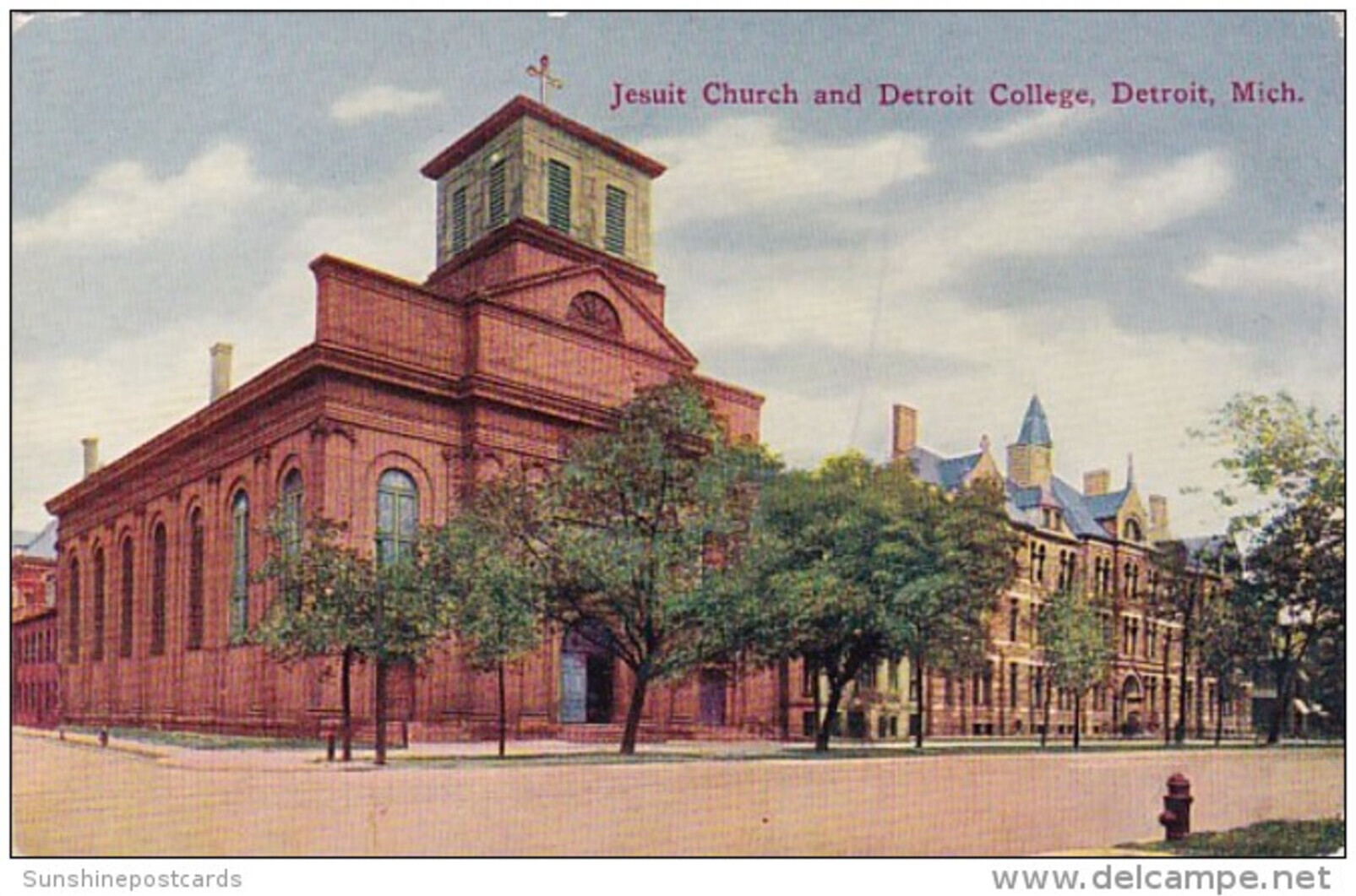 Michigan Detroit Jesuit Church and Detroit College | United States ...