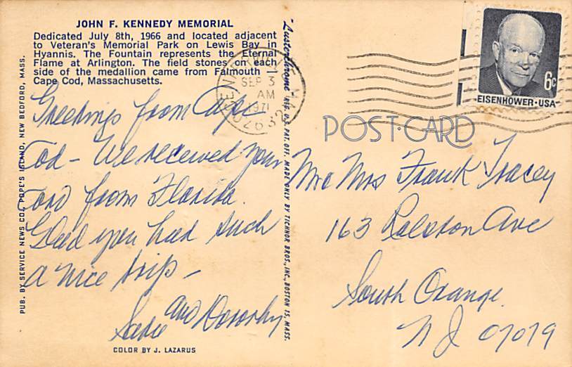 John F Kennedy Memorial US Island 1971 | United States - Other ...