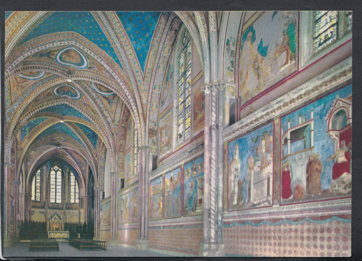 Italy Postcard- Assisi - Basilica of St Francis, Upper Church Inside ...