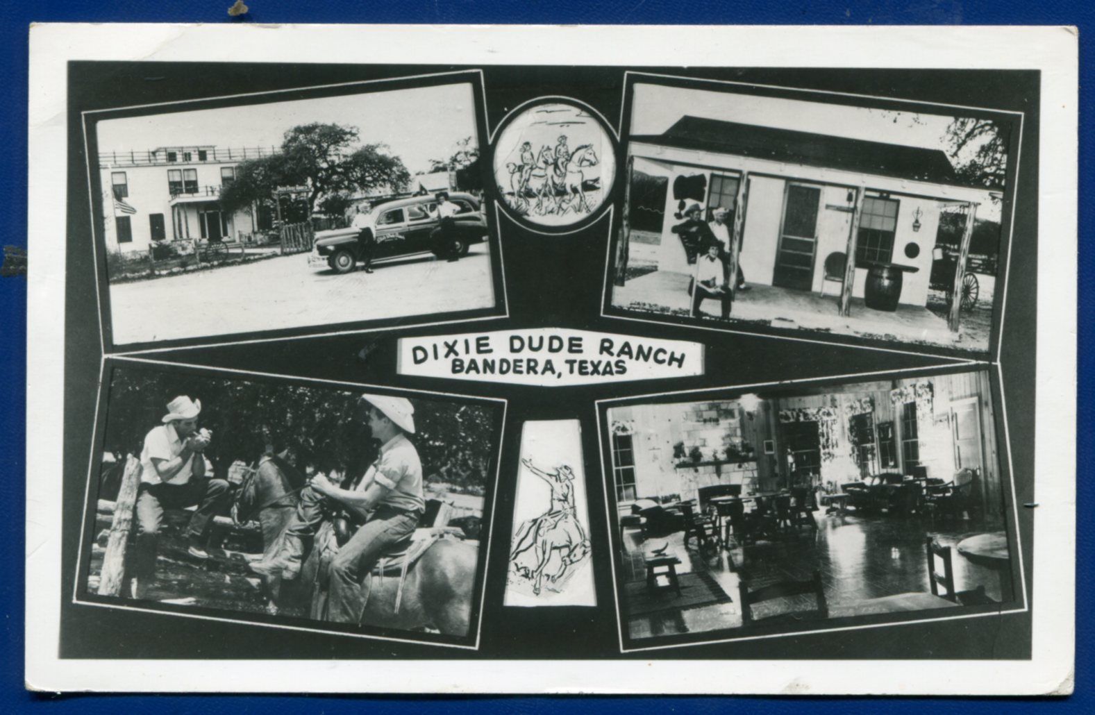 Bandera Texas tx Dixie Dude Ranch multi views real photo postcard RPPC ...