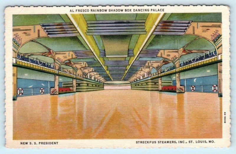 Streckfus Steamer S.S. PRESIDENT St. Louis ~ RAINBOW SHADOW BOX Dancing ...