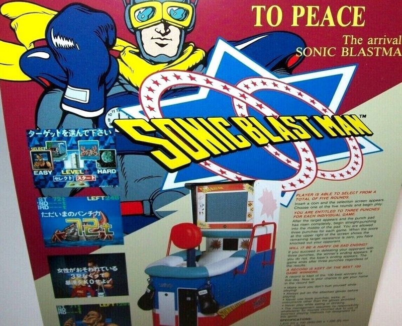 Sonic Blast Man Arcade Flyer Original Taito NOS Video Game Art Promo ...