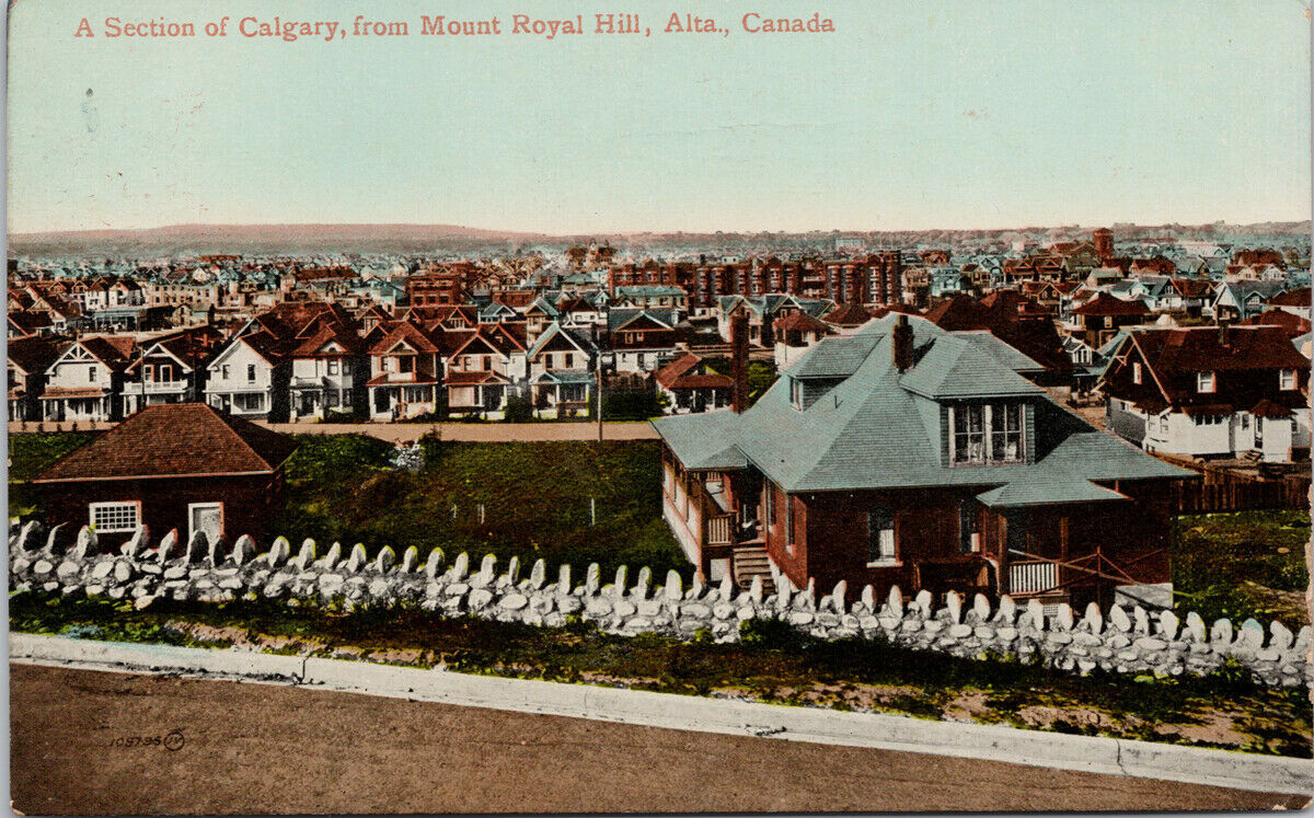Calgary Alberta from Mount Royal Hill Valentine & Son Postcard E87 ...