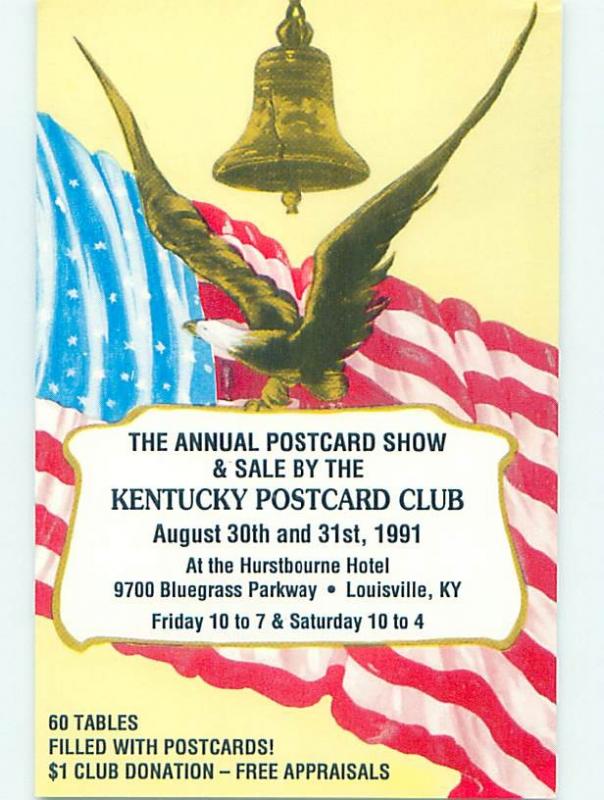 1991 PATRIOTIC USA FLAG FOR POSTCARD SHOW Louisville Kentucky KY H9635 ...