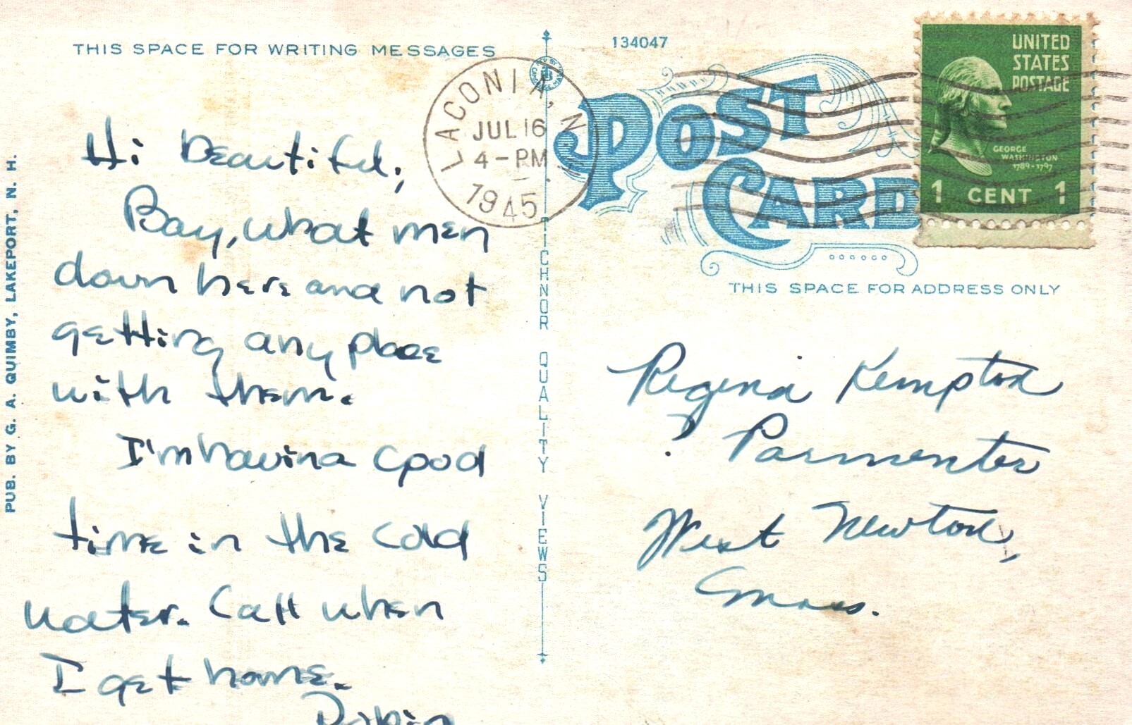 Lake Shore Park, New Hampshire - A view of the Cabins on the Lake - in ...