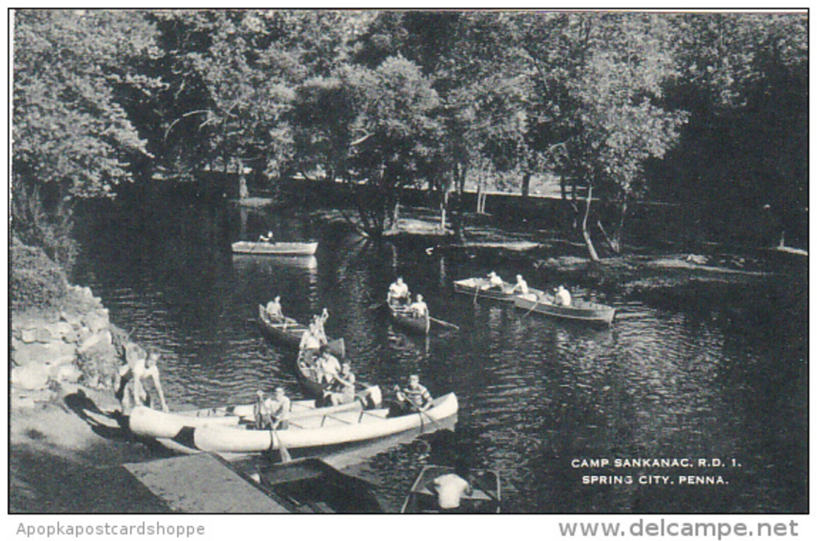 Canoeing At Camp Sankanac Spring City Pennsylvania Artvue | United ...