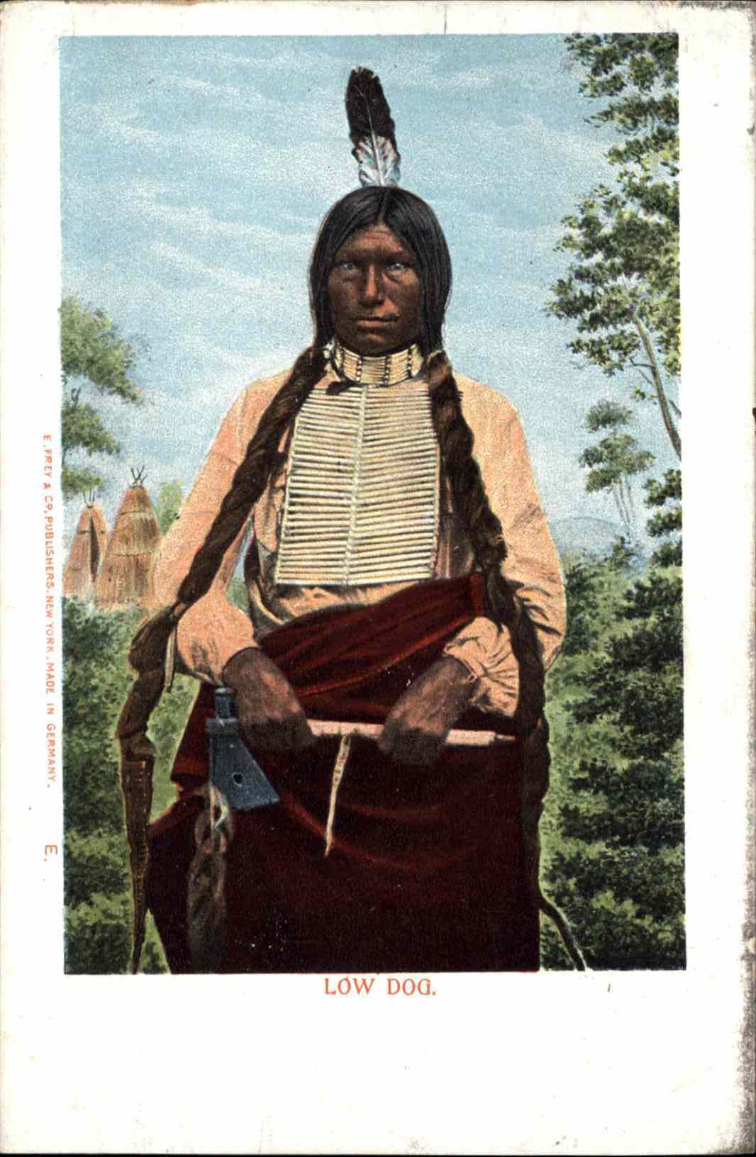Native American Indian Low Dog Holding Hatchet c1910 Postcard | Topics ...