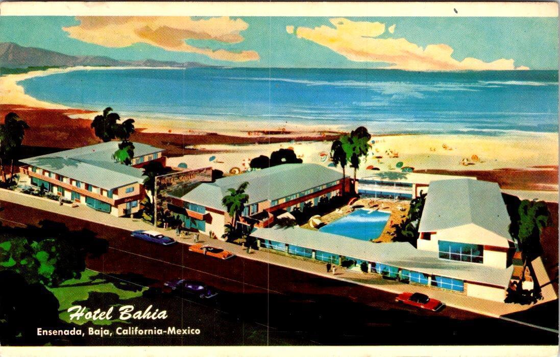 Ensenada, Baja California Mexico HOTEL BAHIA Artist's View ROADSIDE ...