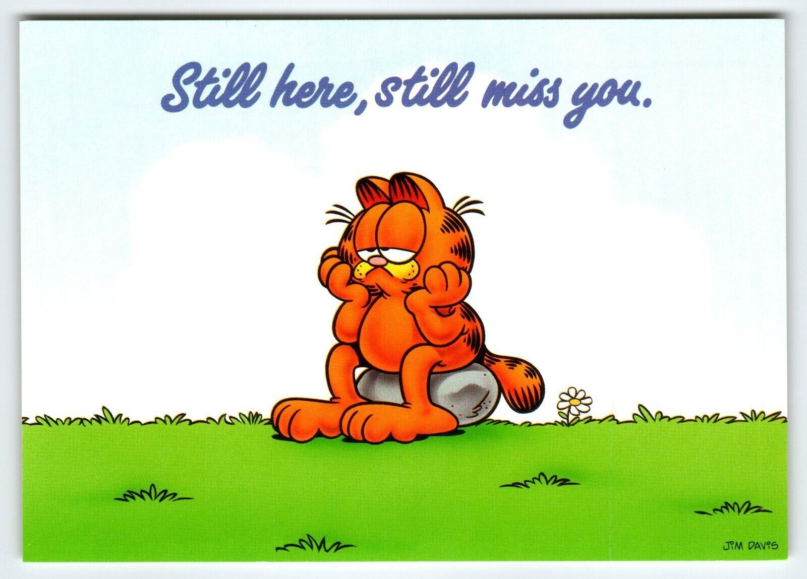 Garfield Cat Postcard Still Here Still Miss You Jim Davis 1978 Tabby ...