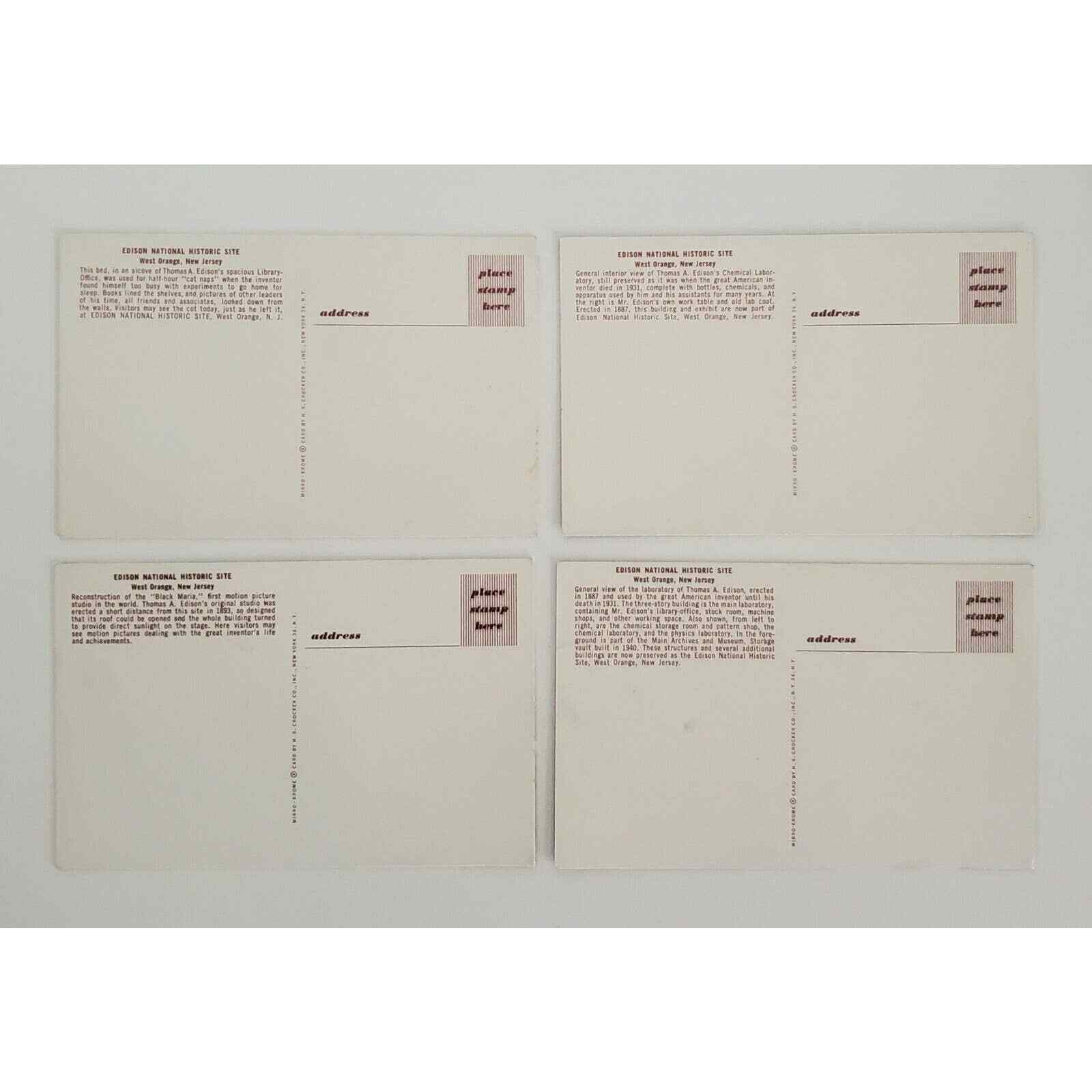 Thomas Edison Lab West Orange NJ Postcard Theater Bedroom Lab Aerial ...