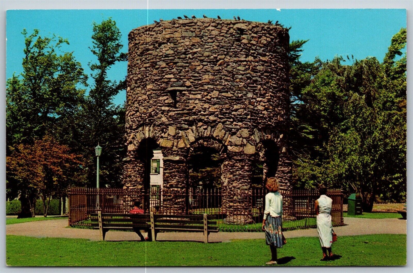 Vtg Newport Rhode Island RI Famous Old Stone Mill 1950s View Chrome ...