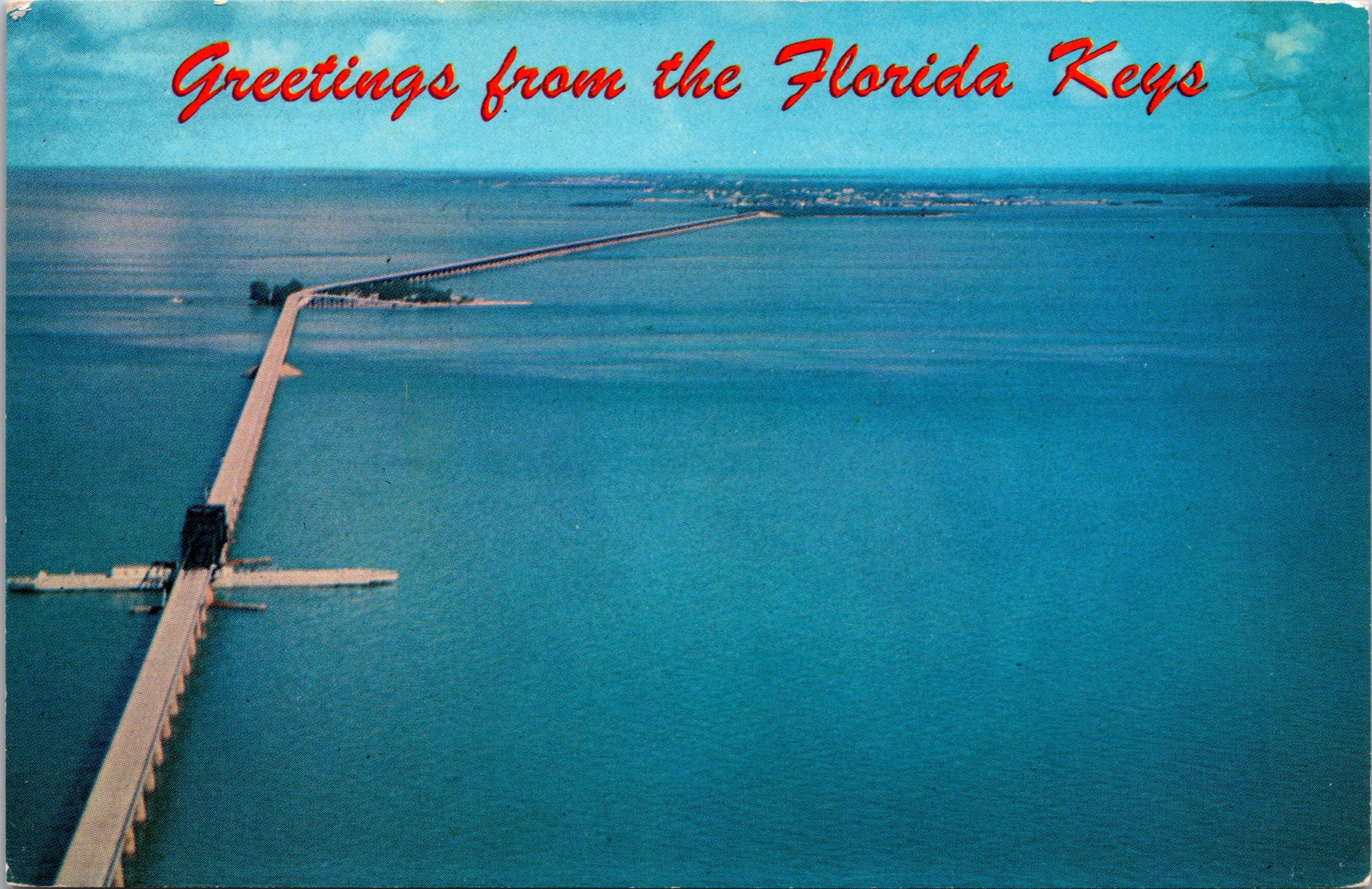 Greetings from the Florida Keys Marathon FL Aerial View Postcard unused ...