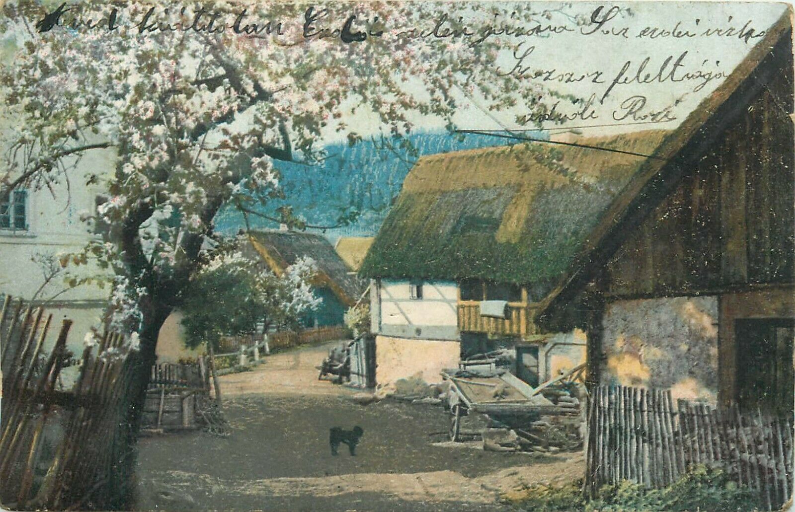 Hungary 1907 vintage postcard rural scene landscape village | Europe ...