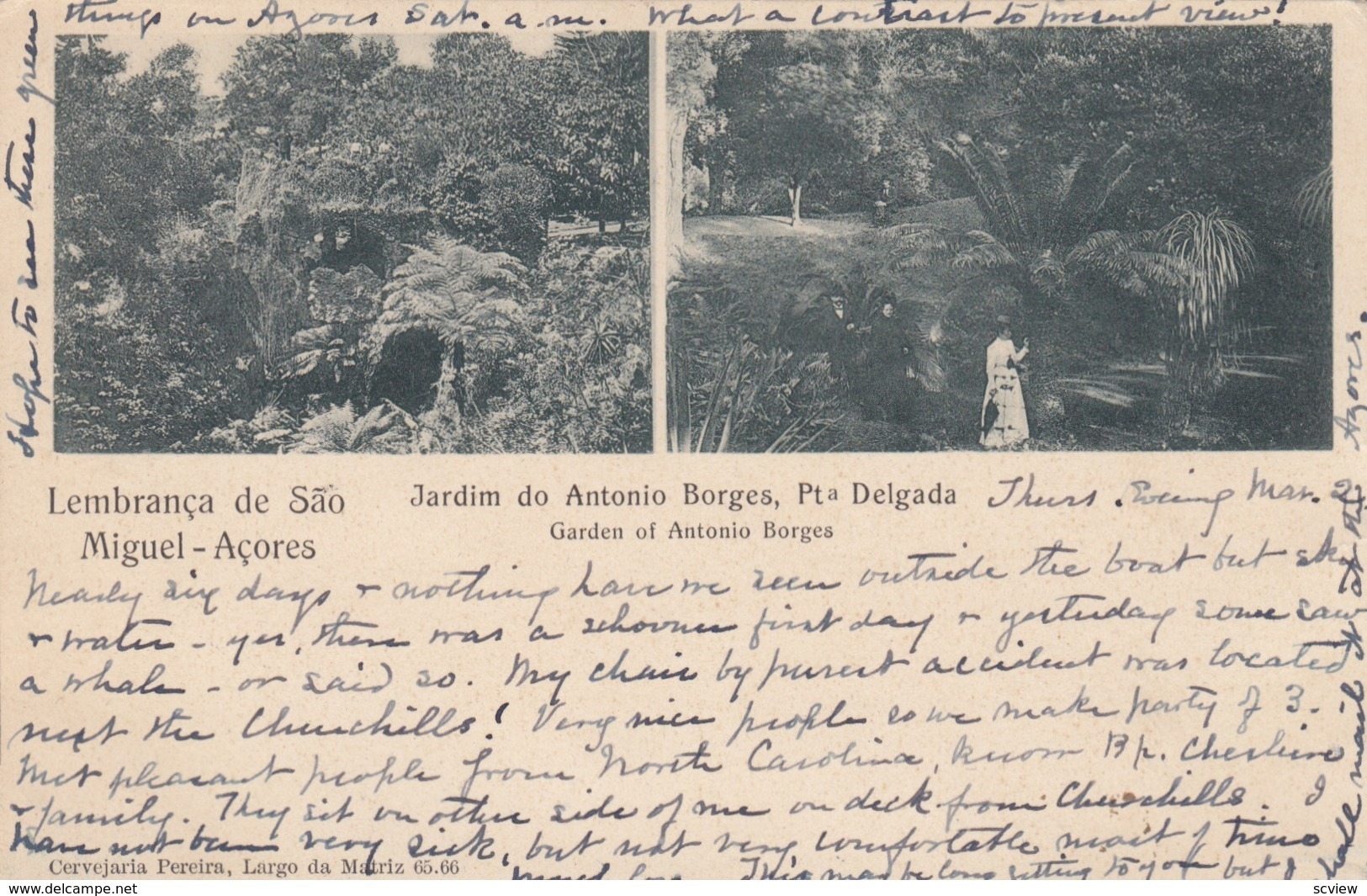 Lembranca de Sao , Miguel-Azores , Portugal , 1905 ; Gardin of Antonio ...