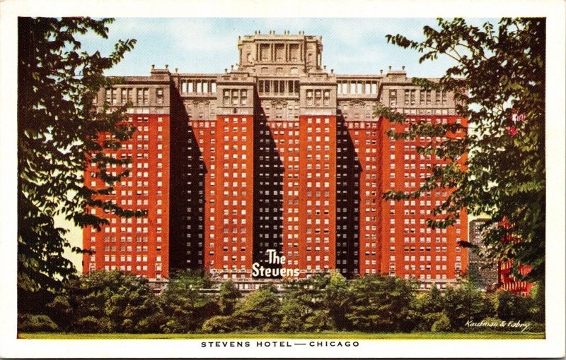 Stevens Hotel Chicago Illinois IL Worlds Largest WB Postcard VTG UNP ...