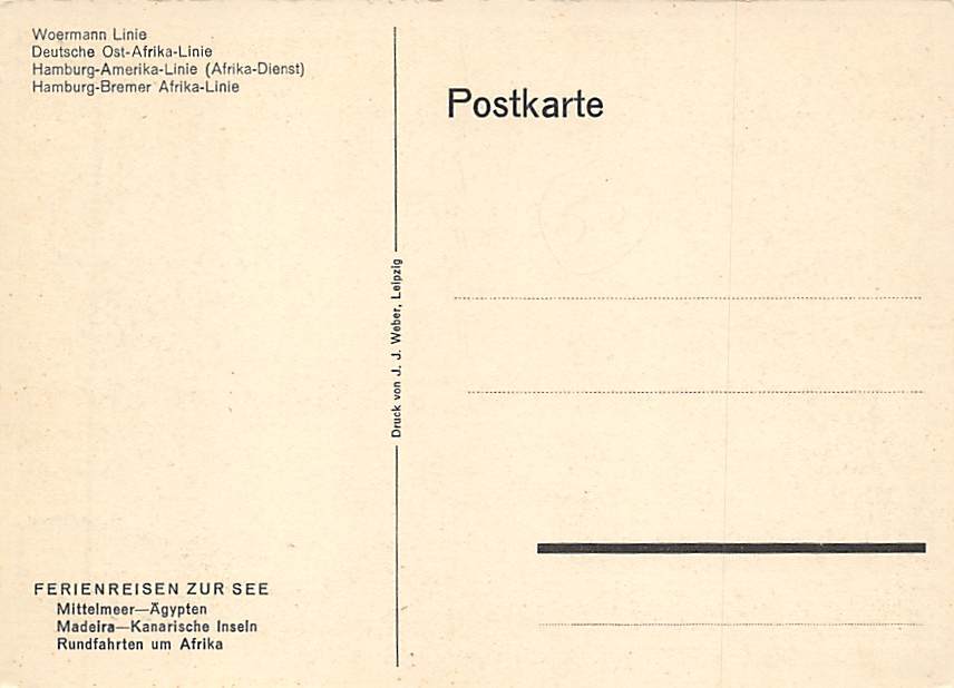 SS Wadai Woermann Line Writing on back, missing stamp | Topics - Coins ...