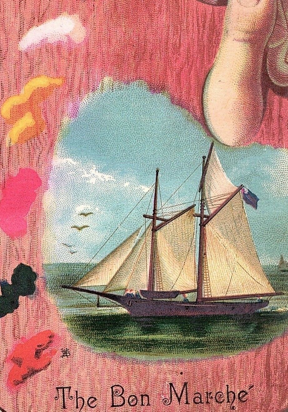 1880's Cincinnati Bon Marche Department Store Die Cut Palette Trade ...